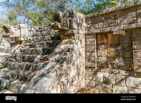 Carved Stonework Figure Chichen Itzá Mayan Ruins Yucatan Mexico
