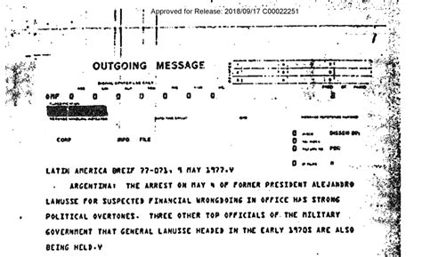 Internas Militares En La Dictadura Qué Dijo La Cia Cuando El General Alejandro Lanusse Fue