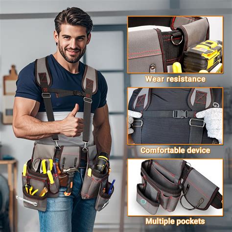 Tool Belt For Men Professional Tool Belts With Suspenders Magnetic