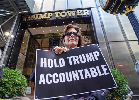 Protesters Declare Trump Tower Crime Scene Call For Prison Time For