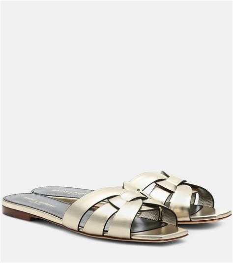 Saint Laurent Tribute Nu Pieds 05 Leather Slides Saint Laurent