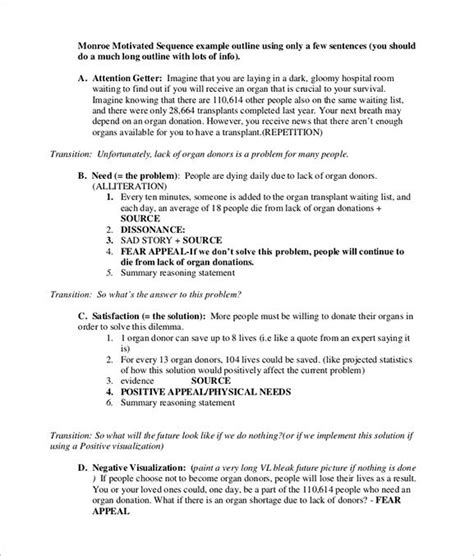 Free 6 Persuasive Speech Outline Template Doc Pdf