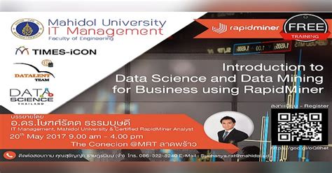 Introduction To Data Science And Data Mining For Business Using Rapidminer Eventpop