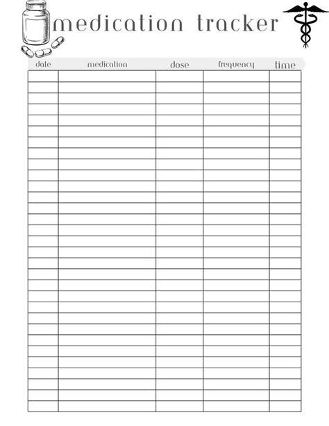 Digital Medication Tracker Digital Planner Printable Planner