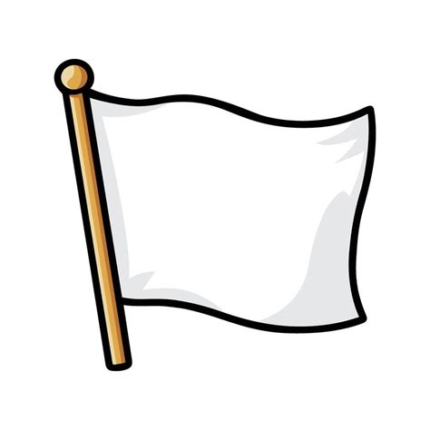 White Flag Waving In Cartoon Style 66744790 Vector Art At Vecteezy