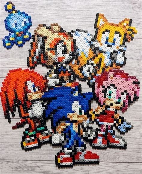 Sonic Tails Knuckles Cream And Chao Amy Rose Made Of Iron Beads Sega