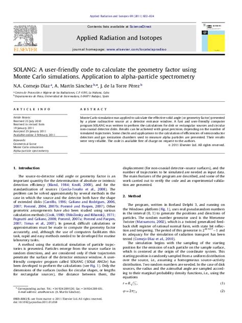 Pdf Solang A User Friendly Code To Calculate The Geometry Factor