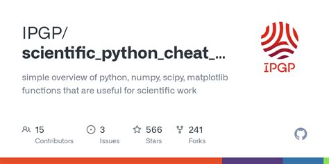 Scientificpythoncheatsheetsheetmd At Master · Ipgpscientificpythoncheatsheet · Github