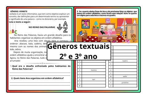 Gêneros Textuais 2º E 3º Ano Atividades Danusa