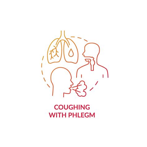 Coughing With Phlegm Red Gradient Concept Icon Pneumonia Symptom Abstract Idea Thin Line