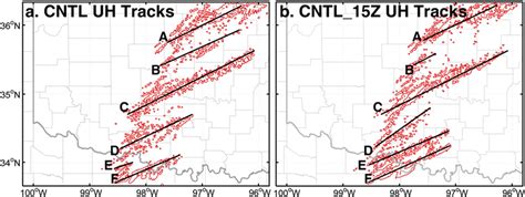 Contours Of 180 M 2 S 22 Updraft Helicity Of A Cntl And B Cntl 15z Download Scientific