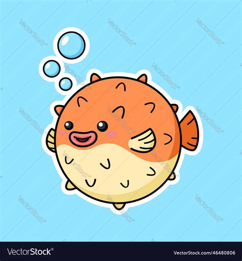 Cute Puffer Fish Drawing