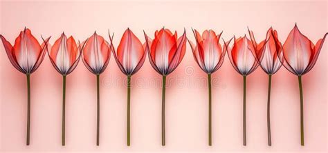 An Elegant Portrayal Of Tulips In Continuous Line Art With Delicate