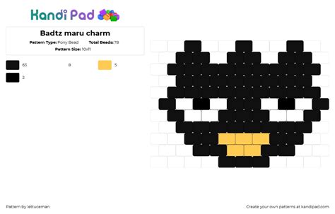 Badtz Maru Charm Pony Bead Pattern Kandi Pad Kandi Patterns Fuse