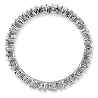 Sterling Silver Eternity White Topaz Stackable Ring Gemologica A