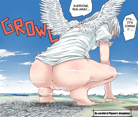 Rule 34 Angel Anus Ass Bottomless Embarrassed Female Giantess Ochiko Terada Solo Squatting