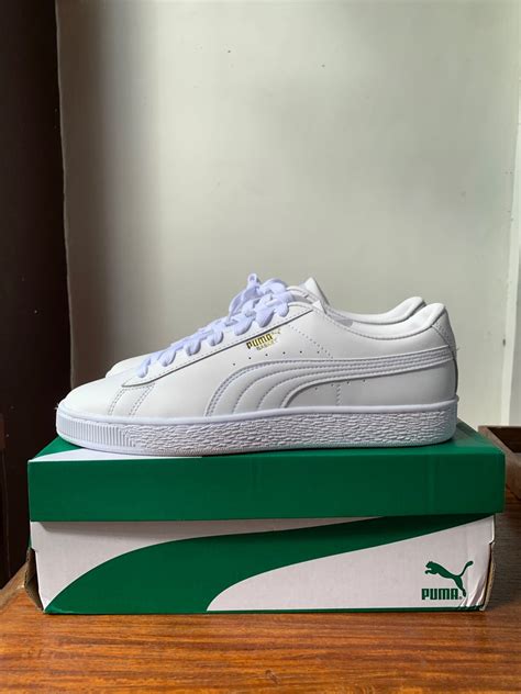 Puma Basket Triple White Mens Fashion Footwear Sneakers On Carousell