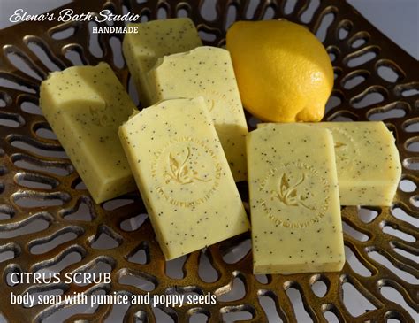 Citrus Scrub Soap With Pumice And Poppy Seeds