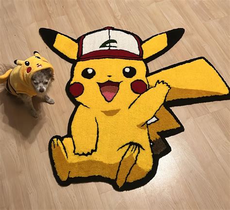 Ash Cap Pikachu 45”x48” Rtufting