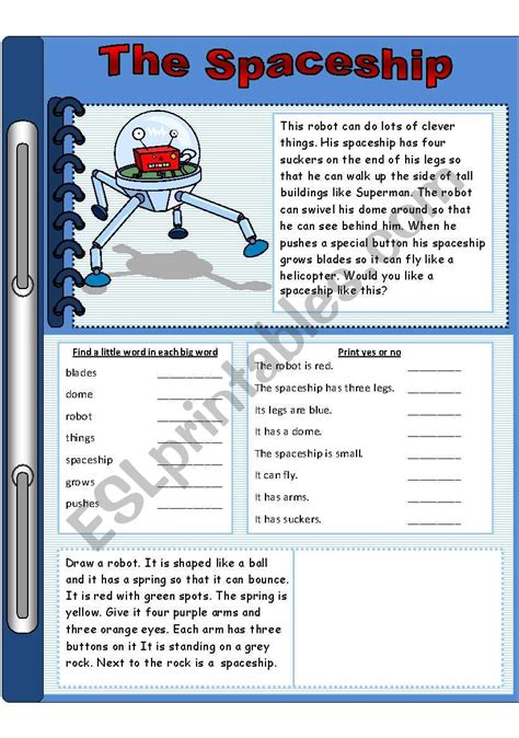 The Spaceship Esl Worksheet By Ritawi