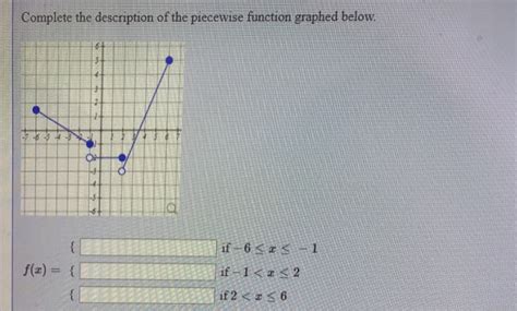 Solved Complete The Equation For The Piecewise Function