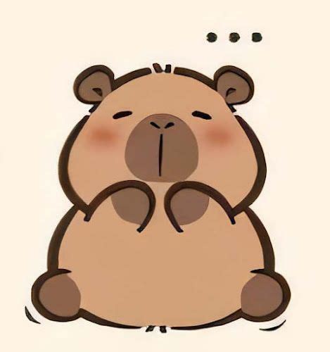 Capybara Sentado Uwu Garabatos Kawaii Garabatos Lindos Pegatinas