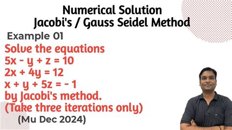 Example 01 Jacobis Method Youtube