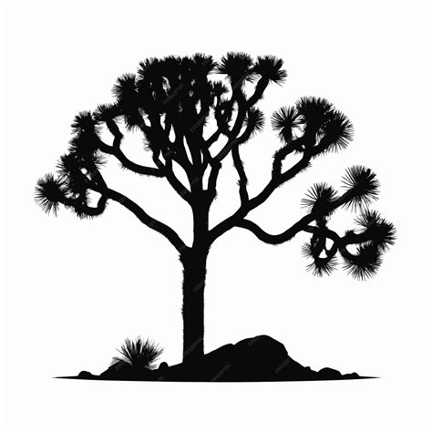 Joshua Tree Silhouette Isolated On White Background Nature Icon