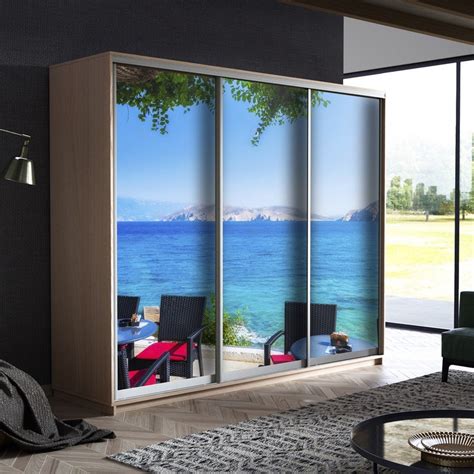 Coastal View Sliding Closet Door Mural Sticker Wardrobe Decor Etsy