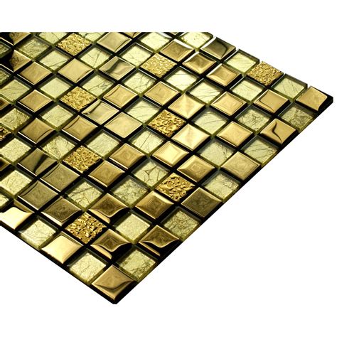 Mozaic Din Sticla Aurie Gold Faianta Decorativa Aurie Pentru Bucatarie Si Baie Emagro