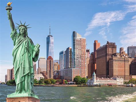 New York Skyline With Statue Of Liberty