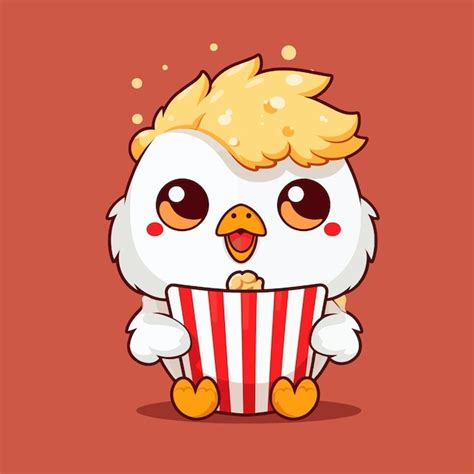 Premium Vector Cute Chicken With Kfc Pop Chi
