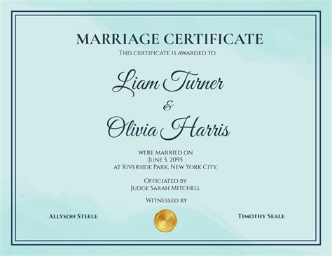 Free Blank Marriage Certificate Template To Edit Online