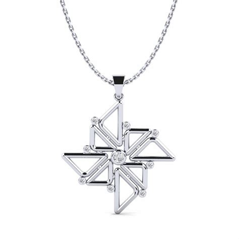 Womens Pendant Joakim In 003 Carat 18ct White Gold Diamond Free