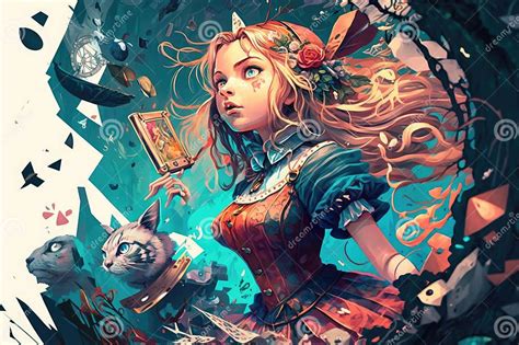 Alice In Wonderland Related Artwork Wild Celebration Editorial Image