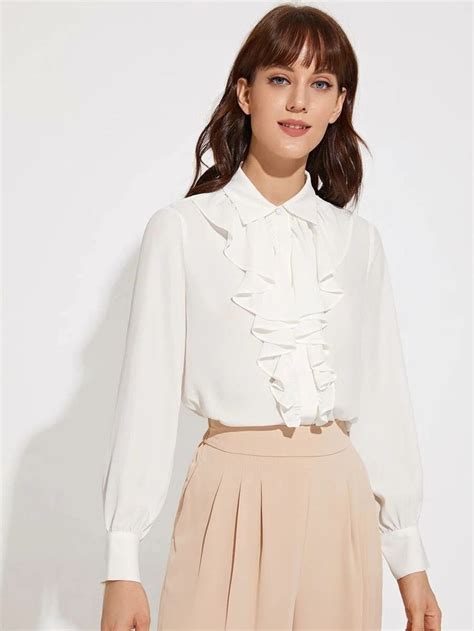 Jabot Collar Blouse At Pam Calhoun Blog