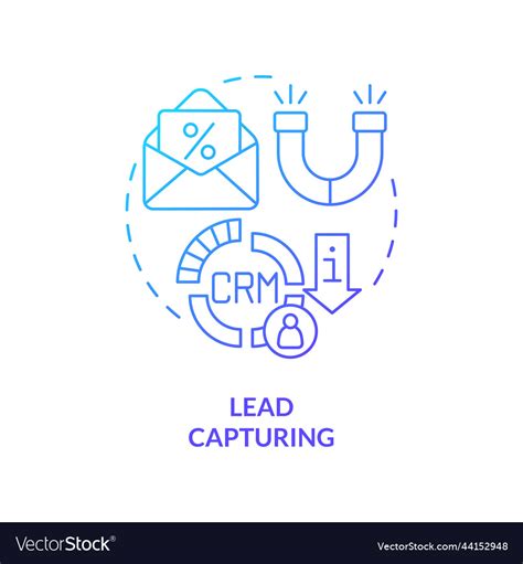 Lead Capture Blue Gradient Concept Icon Royalty Free Vector