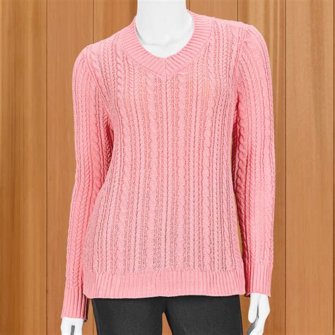 Lulu B Womens Lightweight Cable Knit Sweater V Neck To The Nines