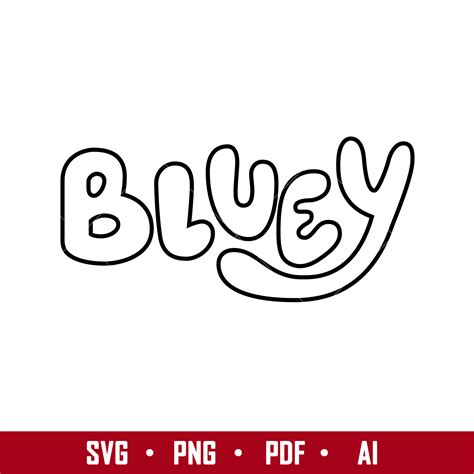 Bluey Logo Outline Svg Bluey Svg Cartoon Svg Png Pdf Ai D Inspire