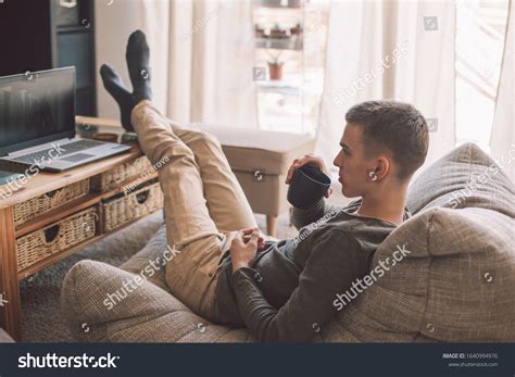 Handsome Teenage Guy Watching Movies Ppt Template 76 Crystalgraphics