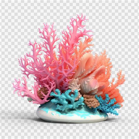Premium Psd 3d Model Of Coral Reef On Transparency Background Psd