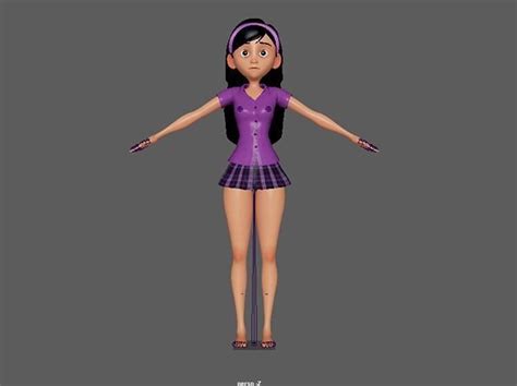Violet Parr 3d Fully Rigged Model 3d Model Rigged Cgtrader