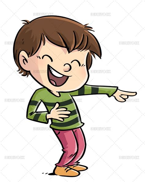 Ilustración De Niño Riendo Y Señalando Dibustock Dibujos E