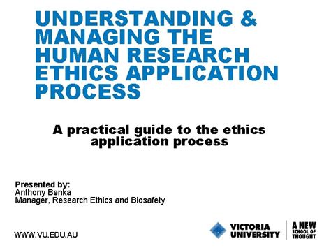 Understanding Managing The Human Research Ethics Application Process