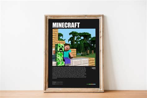 Printable Minecraft Poster Minecraft Wall Decor Survival Game Art