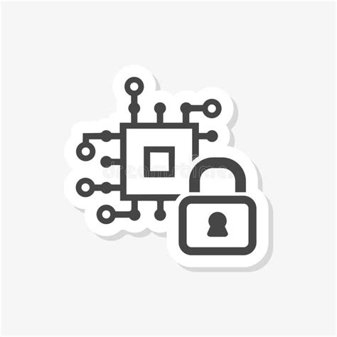 Internet Security Online Technology Security Sticker Stock Illustration Illustration Of