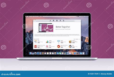 Apple Macbook Pro Retina With An Open App Store Editorial Stock Image