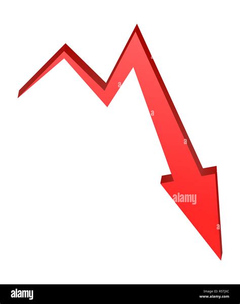 Decrease Arrow Symbol Red Icon Business Concept Vector Illustration