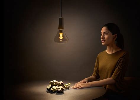 Plumen Designs Bulb With Faceted Gold Shade On The Inside