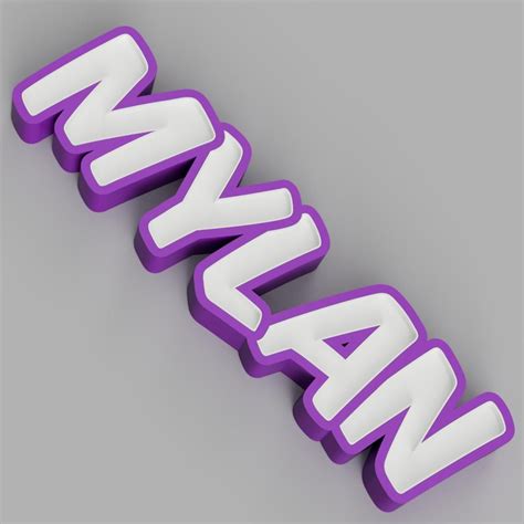 Download File Nameled Mylan Led Lamp With Name • 3d Print Model ・ Cults
